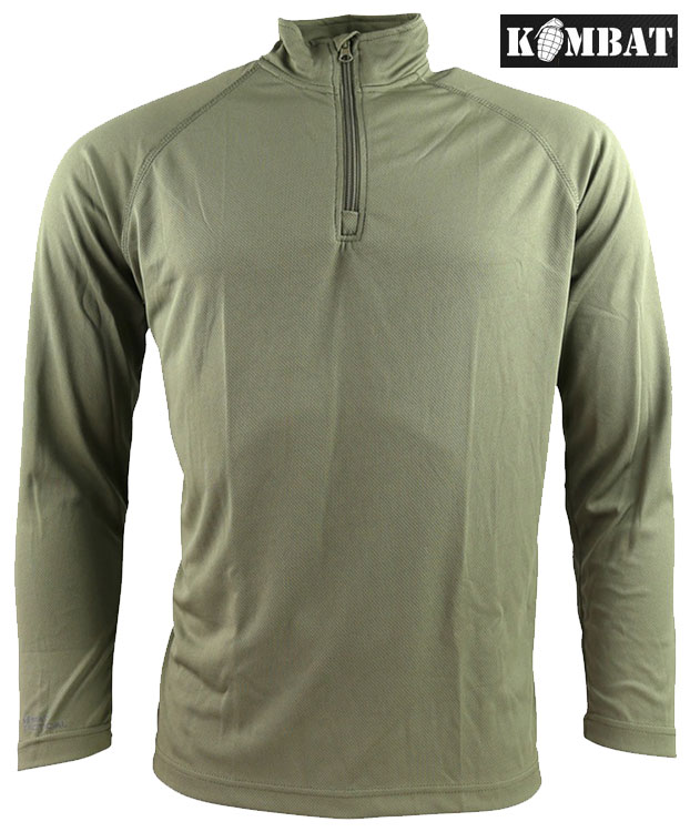 Mens Army Military Operators Mesh Tactical Top Zip Neck Long Sleeve T ...